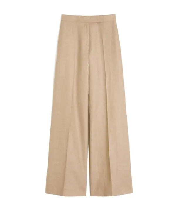 Max Mara Pleated Straight-leg Trousers - Camel