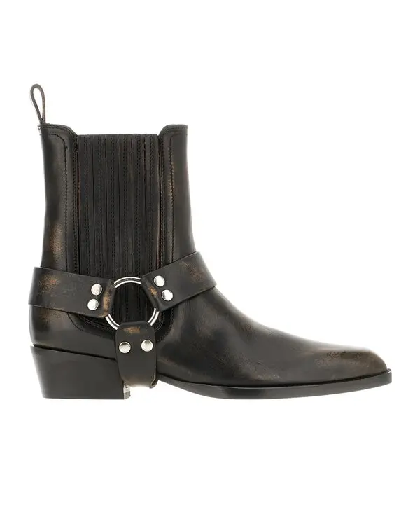 Paris Texas Helena Strap Detail Ankle Boots - Black