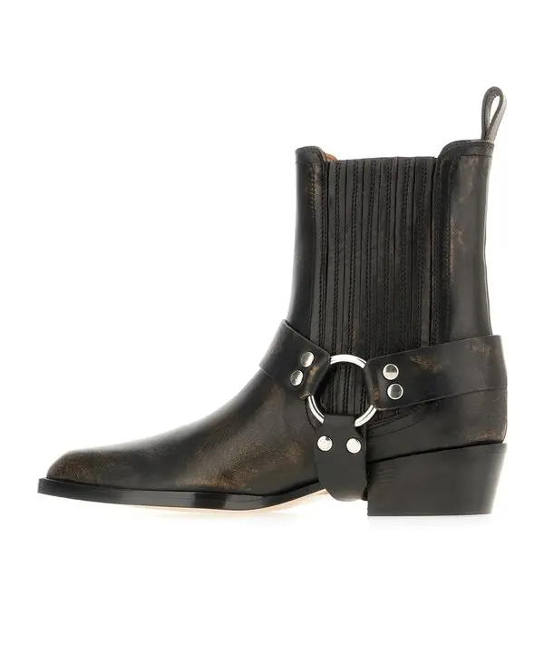 Paris Texas Helena Strap Detail Ankle Boots - Black