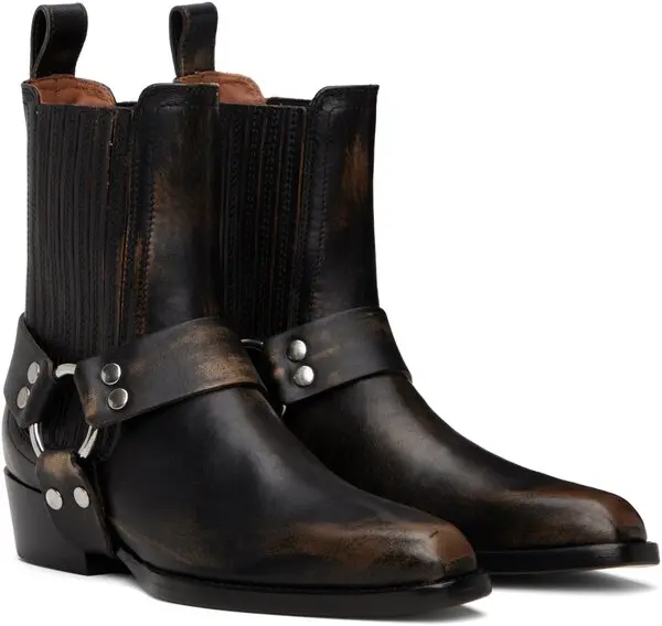 Paris Texas Helena Strap Detail Ankle Boots - Black
