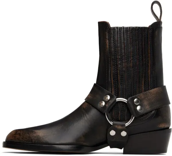 Paris Texas Helena Strap Detail Ankle Boots - Black