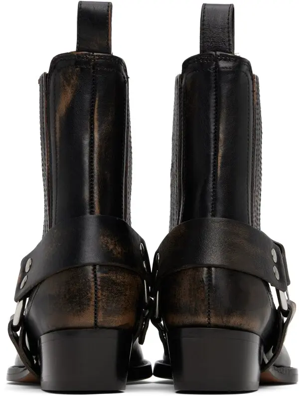 Paris Texas Helena Strap Detail Ankle Boots - Black