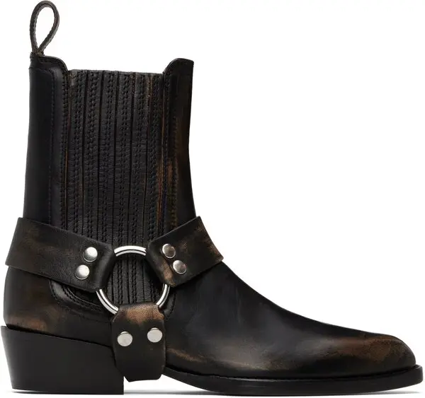 Paris Texas Helena Strap Detail Ankle Boots - Black