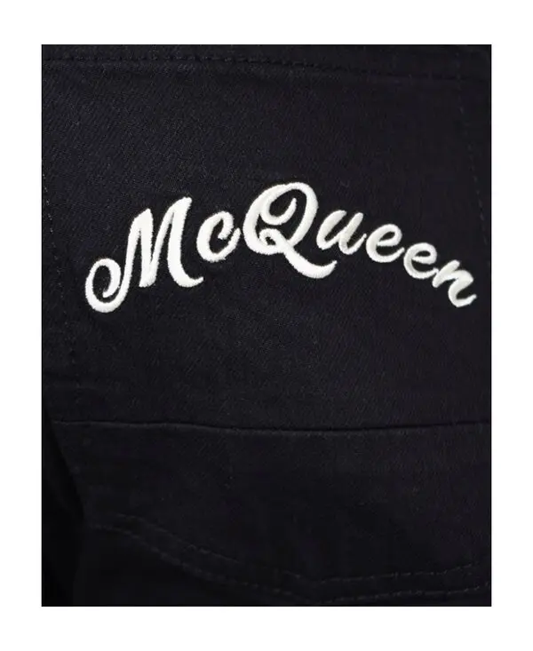 Alexander McQueen Embroidered Logo Slim Jeans - Black