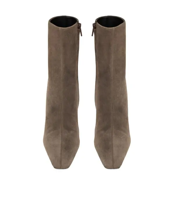 Saint Laurent Jill Pointed Toe Ankle Boots - Brown