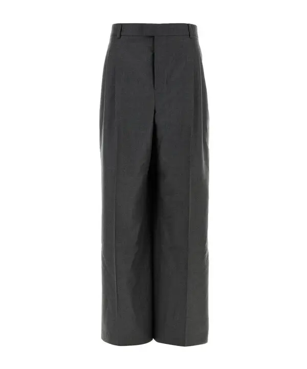 Ami Pleated Wide Leg Pants - Black