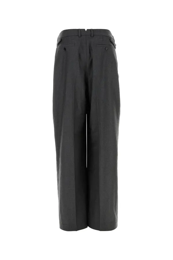 Ami Pleated Wide Leg Pants - Black