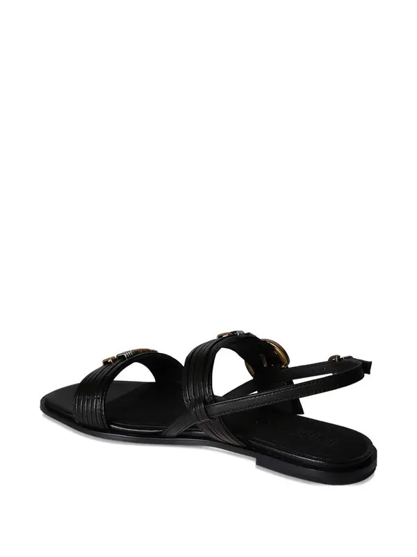Pinko Buckle Fastened Flat Sandals With Gold Hardware