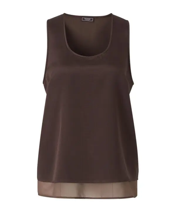 Peserico Sleeveless U-neck Crepe Top