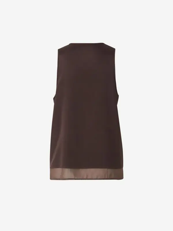 Peserico Sleeveless U-neck Crepe Top