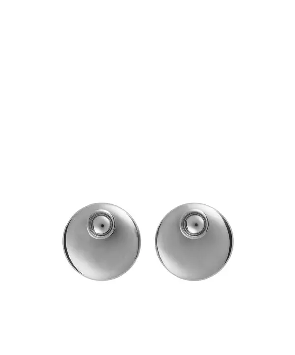 Bottega Veneta Large Concave Earrings - Gray