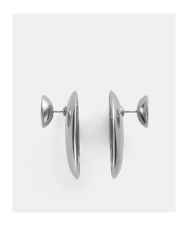 Bottega Veneta Large Concave Earrings - Gray