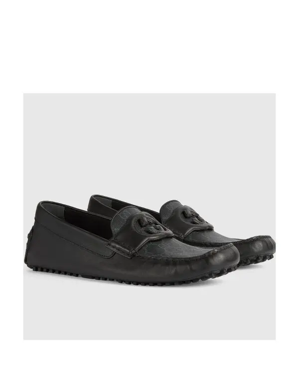 Gucci Interlocking G Driving Loafers - Black