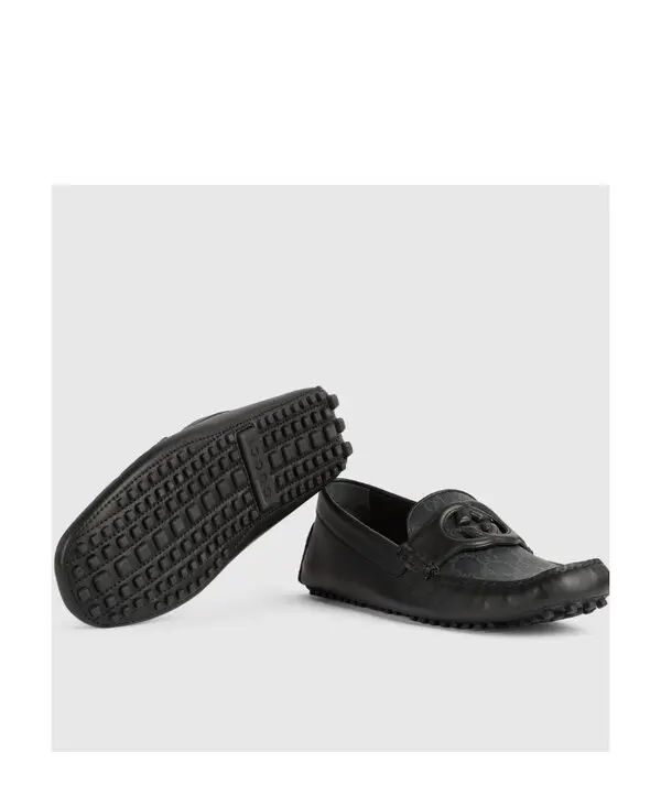 Gucci Interlocking G Driving Loafers - Black
