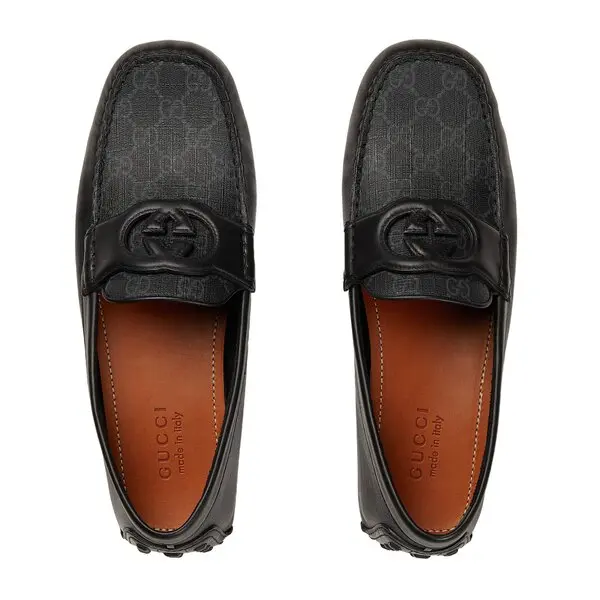 Gucci Interlocking G Driving Loafers - Black