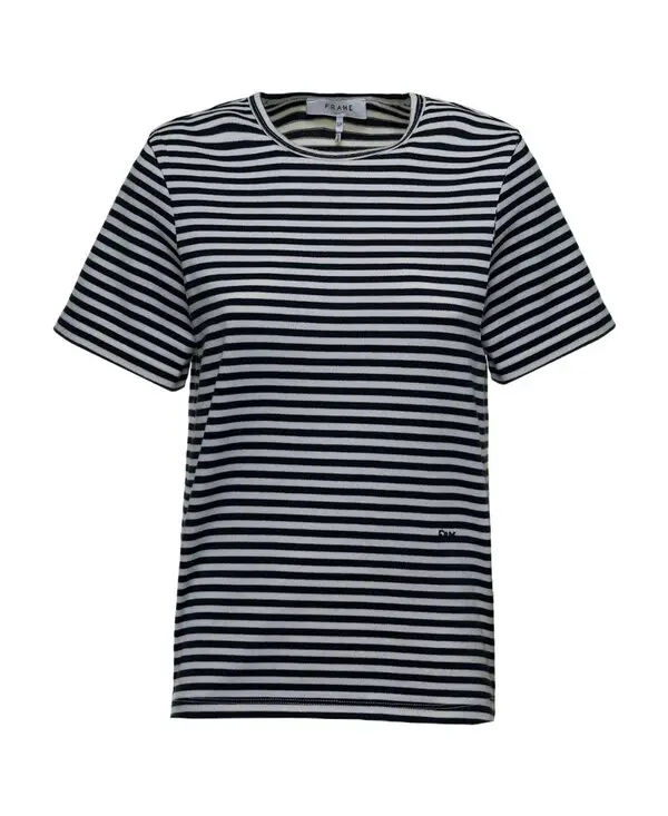 FRAME Striped Round-necked T-shirt