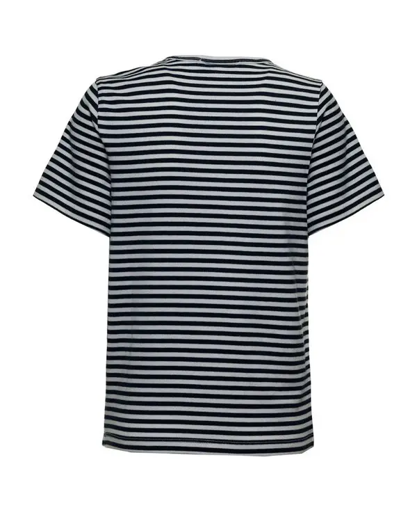 FRAME Striped Round-necked T-shirt