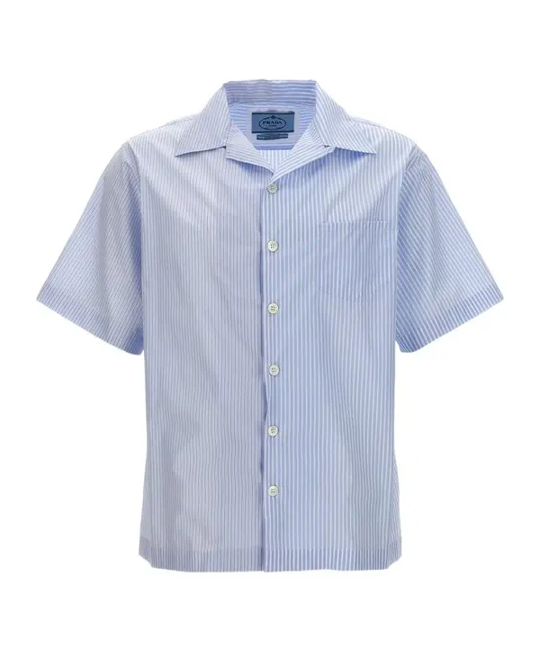 Prada Striped Short-sleeved Button-up Shirt