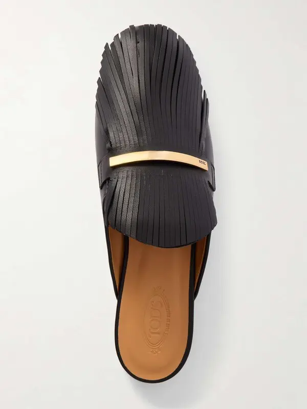 TOD'S Fringe Detailed Slip-on Mules