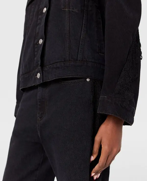 Stella McCartney High Rise Straight Leg Jeans With Lace Panels