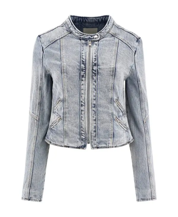 Isabel Marant Étoile Leys Band-collar Denim Jacket