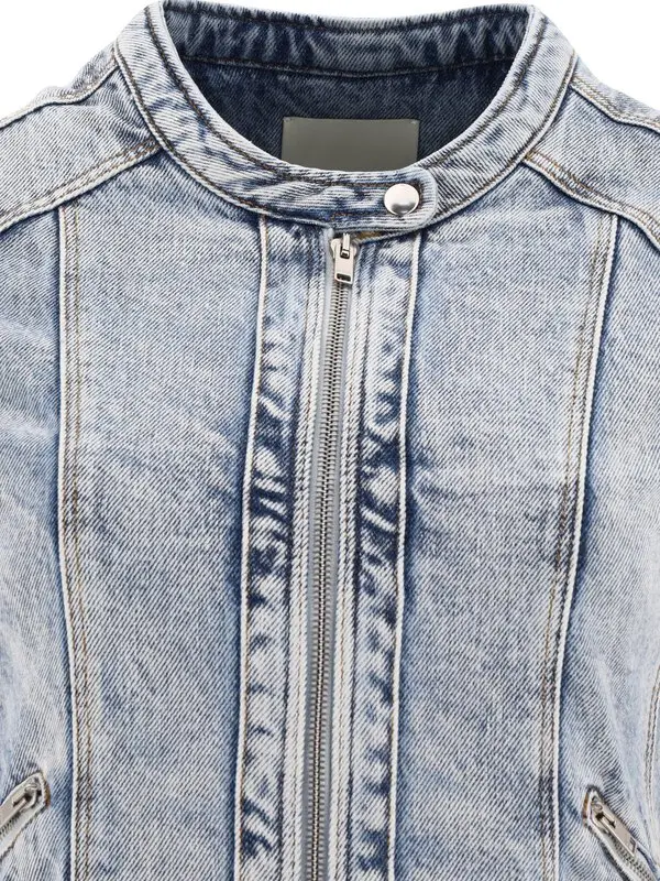 Isabel Marant Étoile Leys Band-collar Denim Jacket