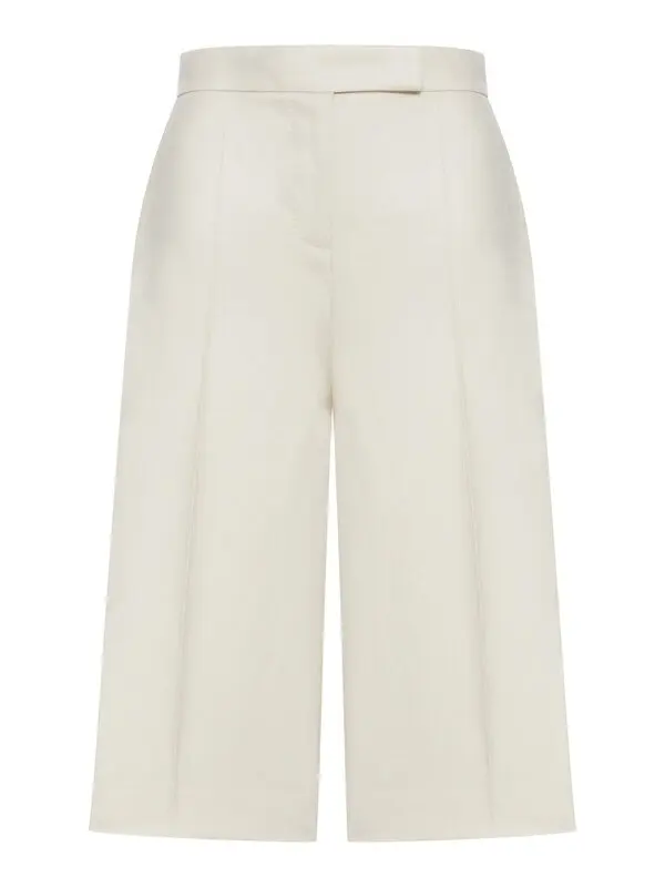 Max Mara Pleated Bermuda Shorts - White