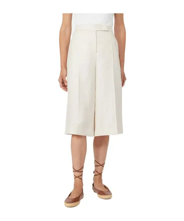 Max Mara Pleated Bermuda Shorts - White