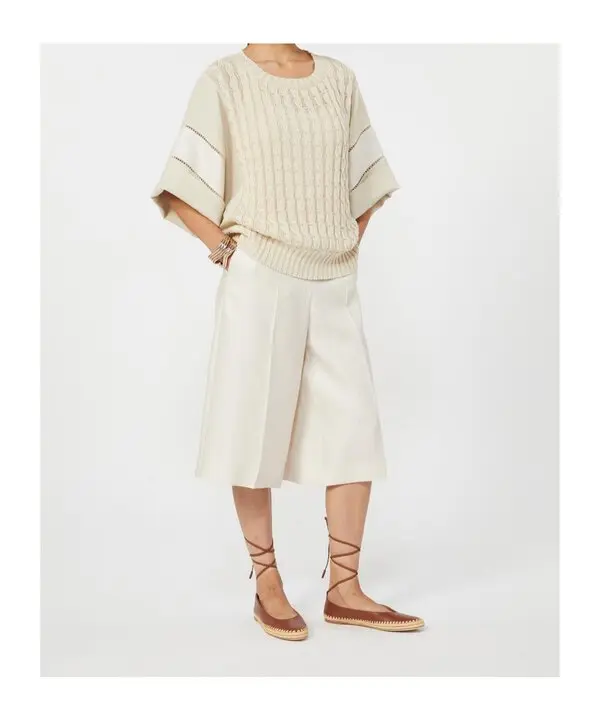 Max Mara Pleated Bermuda Shorts - White