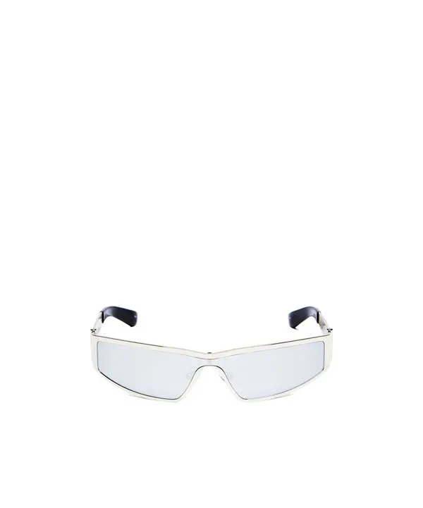 Alexander McQueen Wrap-around Mask Sunglasses - Light-silver
