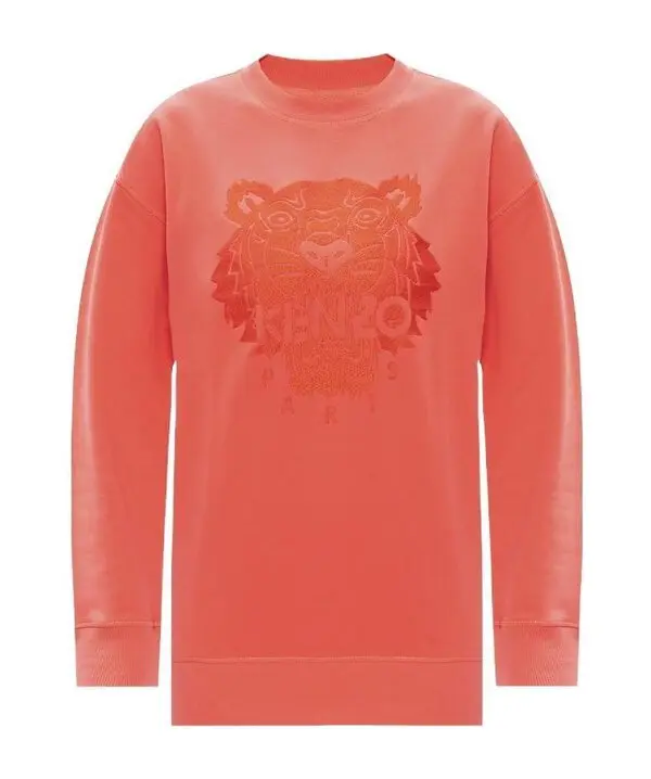 Kenzo Tiger Logo Cotton Sweatshirt - Red