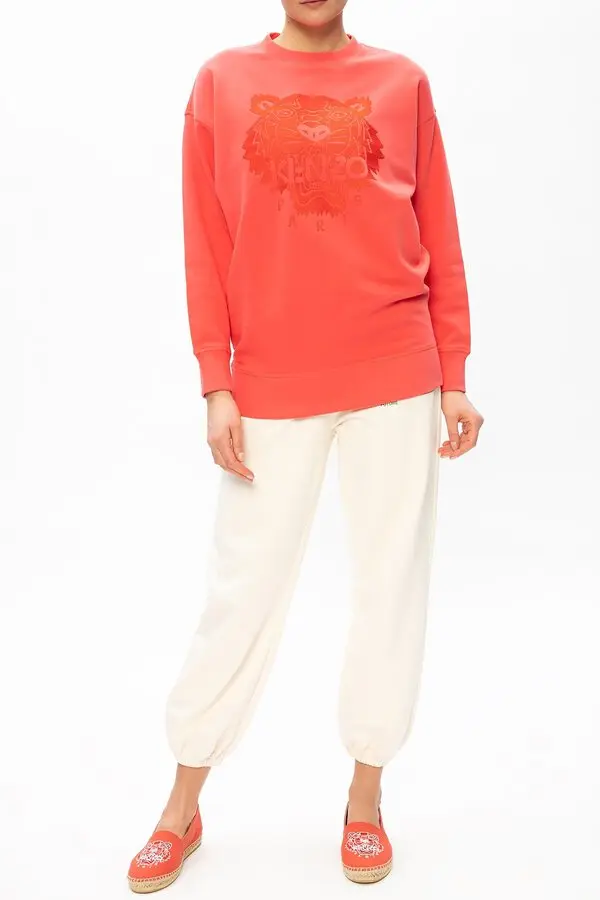 Kenzo Tiger Logo Cotton Sweatshirt - Red