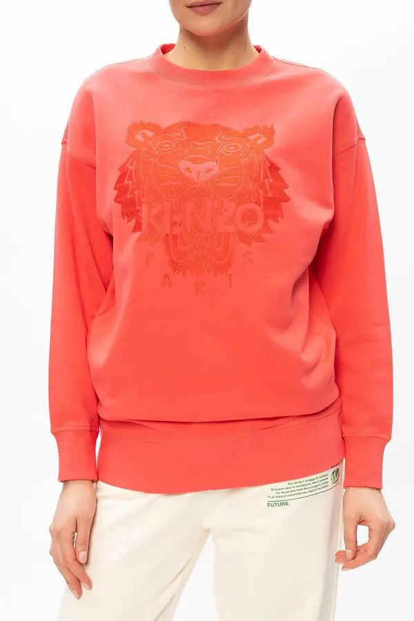Kenzo Tiger Logo Cotton Sweatshirt - Red