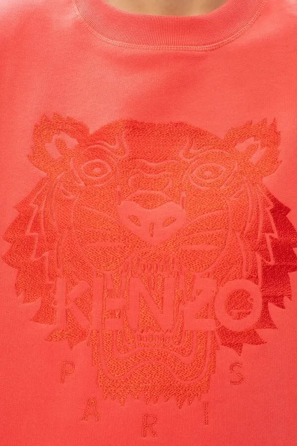 Kenzo Tiger Logo Cotton Sweatshirt - Red