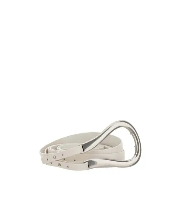Bottega Veneta Logo Horse Collar Buckle Belt - Nude