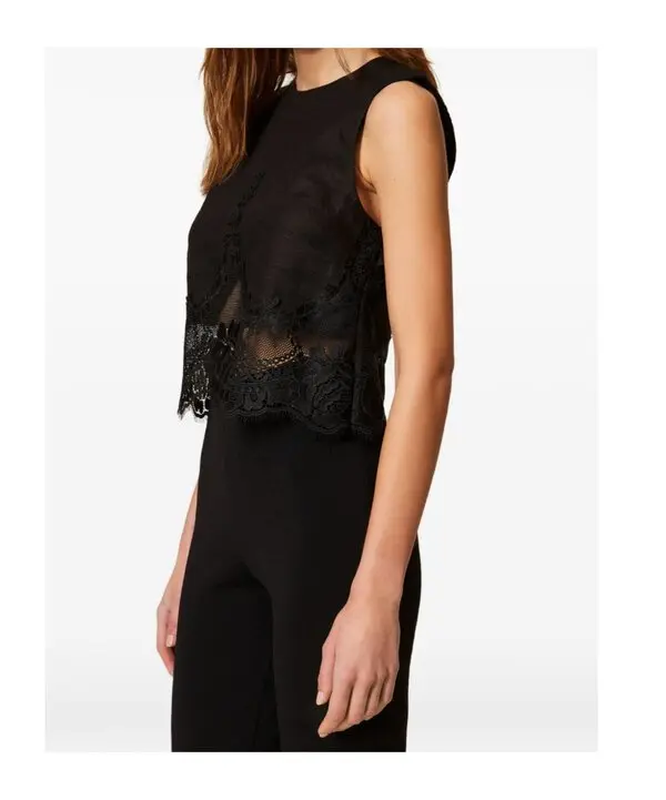 TWINSET Sleeveless Lace Trim Top