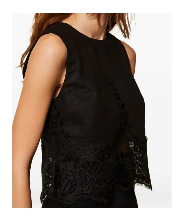 TWINSET Sleeveless Lace Trim Top