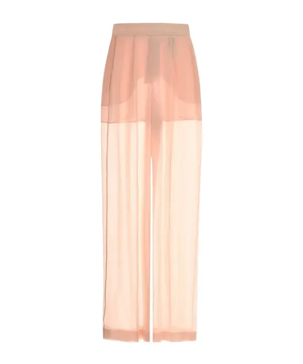Alberta Ferretti Semi-sheer Georgette Tailored Trousers