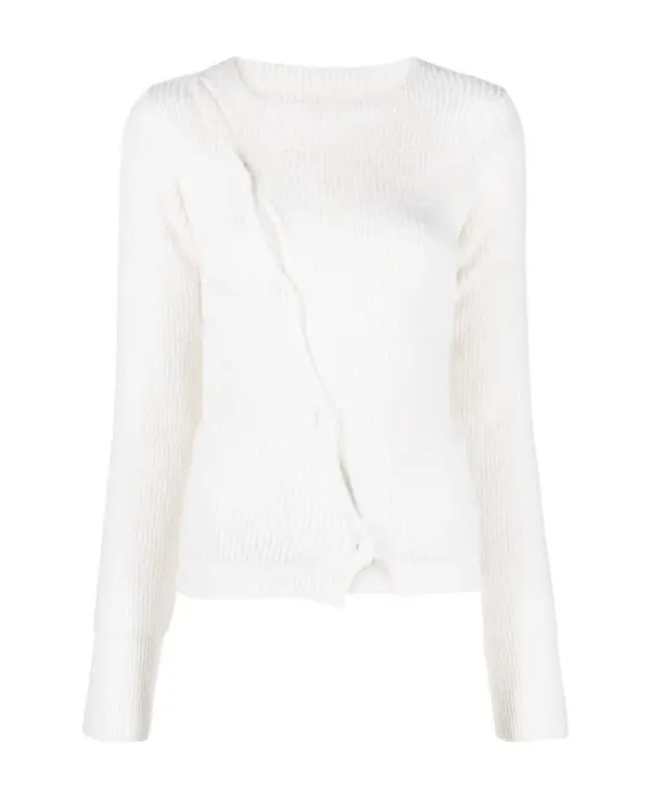 Jacquemus La Maille Pau Asymmetric Cardigan - White