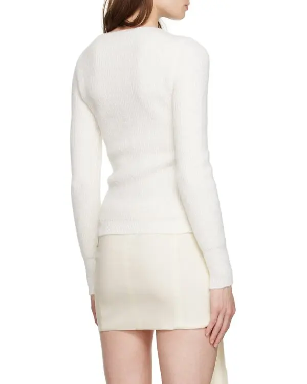 Jacquemus La Maille Pau Asymmetric Cardigan - White