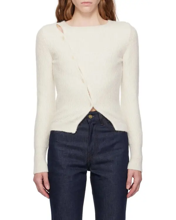 Jacquemus La Maille Pau Asymmetric Cardigan - White