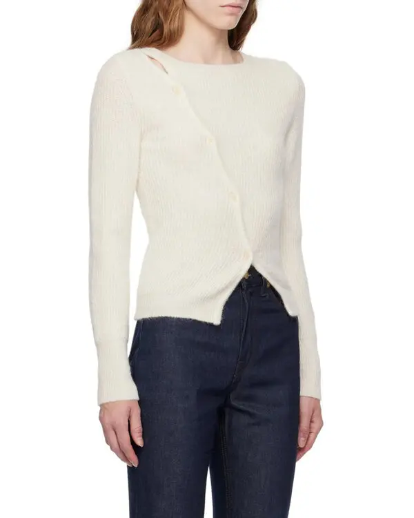 Jacquemus La Maille Pau Asymmetric Cardigan - White