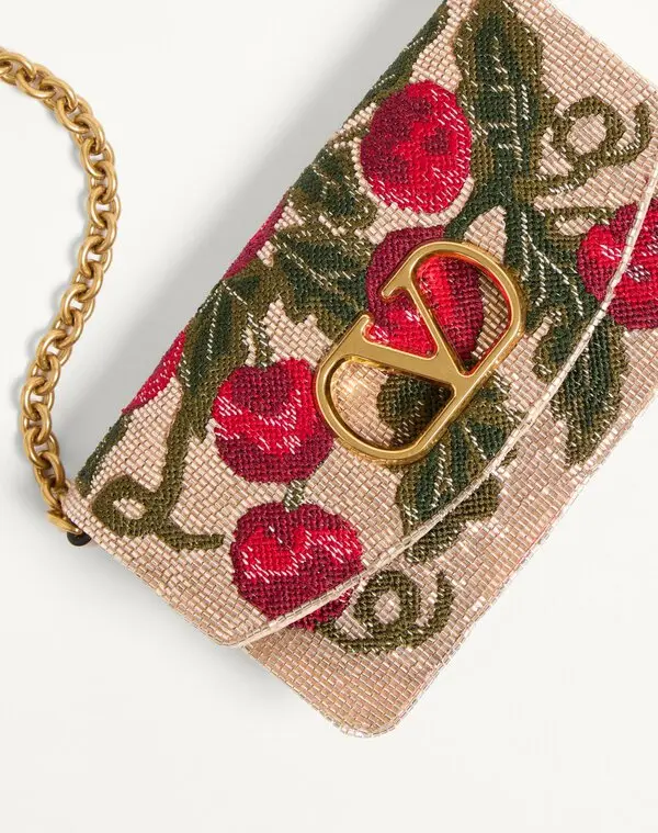 Valentino Garavani Vain Embroidered Shoulder Clutch