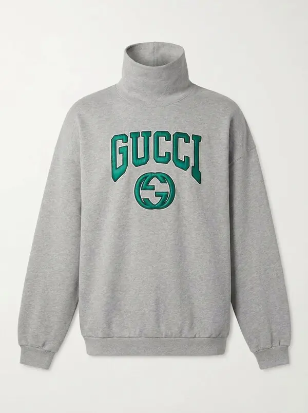 Gucci Logo Patch Turtleneck Sweatshirt