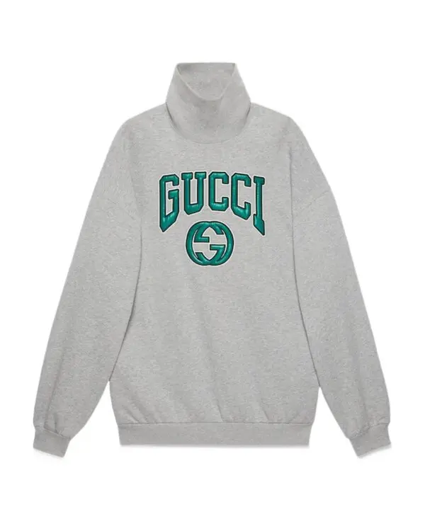 Gucci Logo Patch Turtleneck Sweatshirt