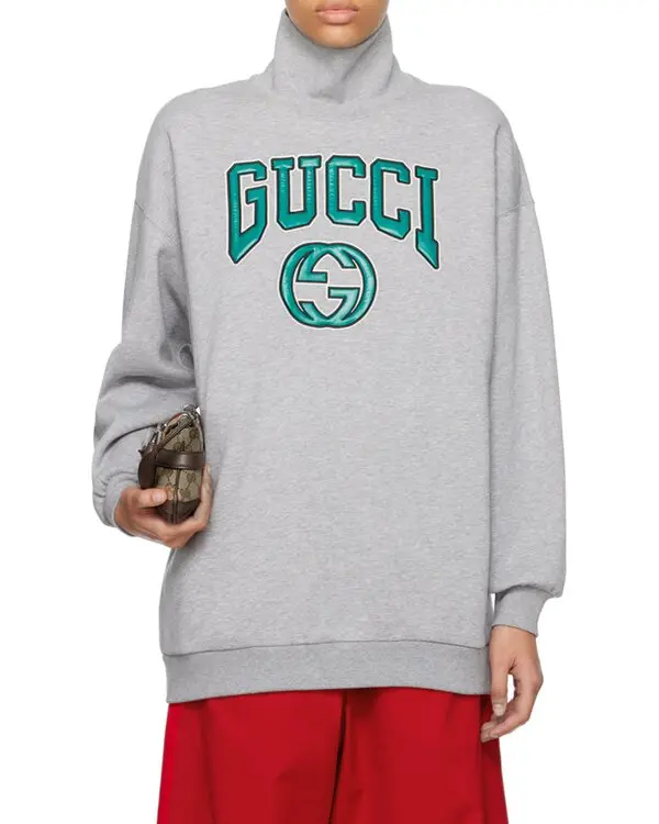 Gucci Logo Patch Turtleneck Sweatshirt