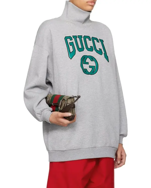 Gucci Logo Patch Turtleneck Sweatshirt