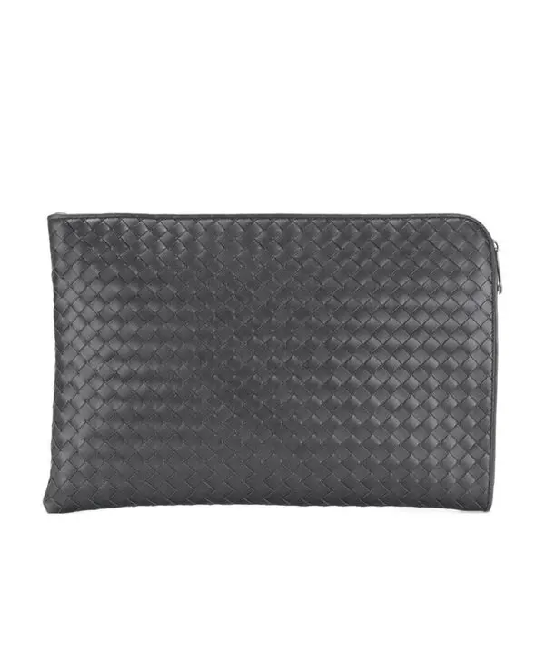 Bottega Veneta Intrecciato Weave Document Case - Black