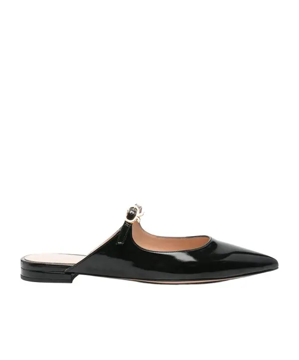 GIANVITO ROSSI Pointed Toe Mules With Adjustable Ankle Strap