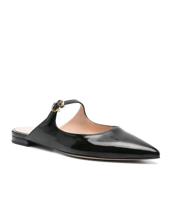 GIANVITO ROSSI Pointed Toe Mules With Adjustable Ankle Strap